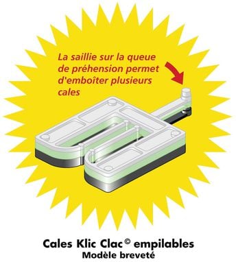 Cale Klic-Clac panachée Sachet de 1 000 pièces 36 x 40 mm - Foussier
