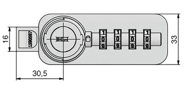 Serrure à code - Pêne à ressort Code fixe DIAL LOCK 59.04 - Foussier