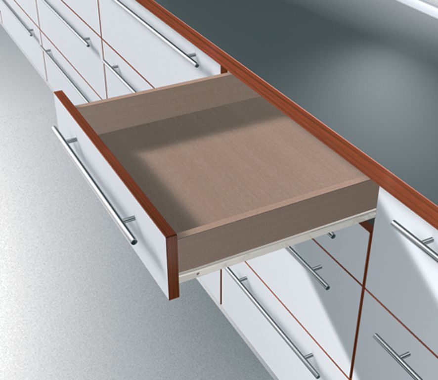 Coulisse blum 230m sortie partielle Coulisse standard marron charge 25 ...